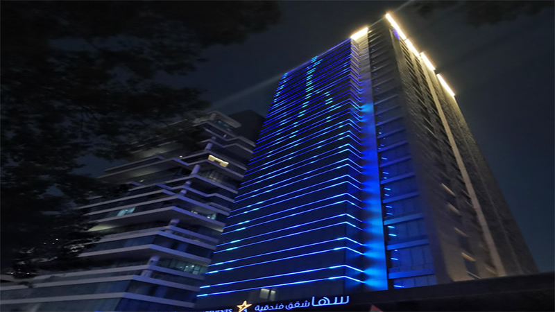 Urban High-rise Building Residential Lighting - Buy building facade ...