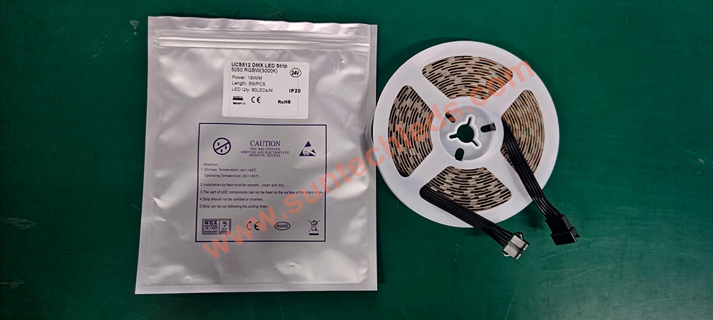 DMX UCS512 RGBW LED strip sent to Spain - Shenzhen Suntech Company Limited